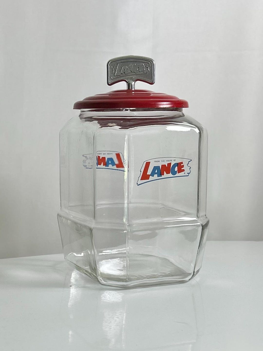 Vintage Lance Glass Cracker Jar With Rare Original Lid - Farmhouse ...