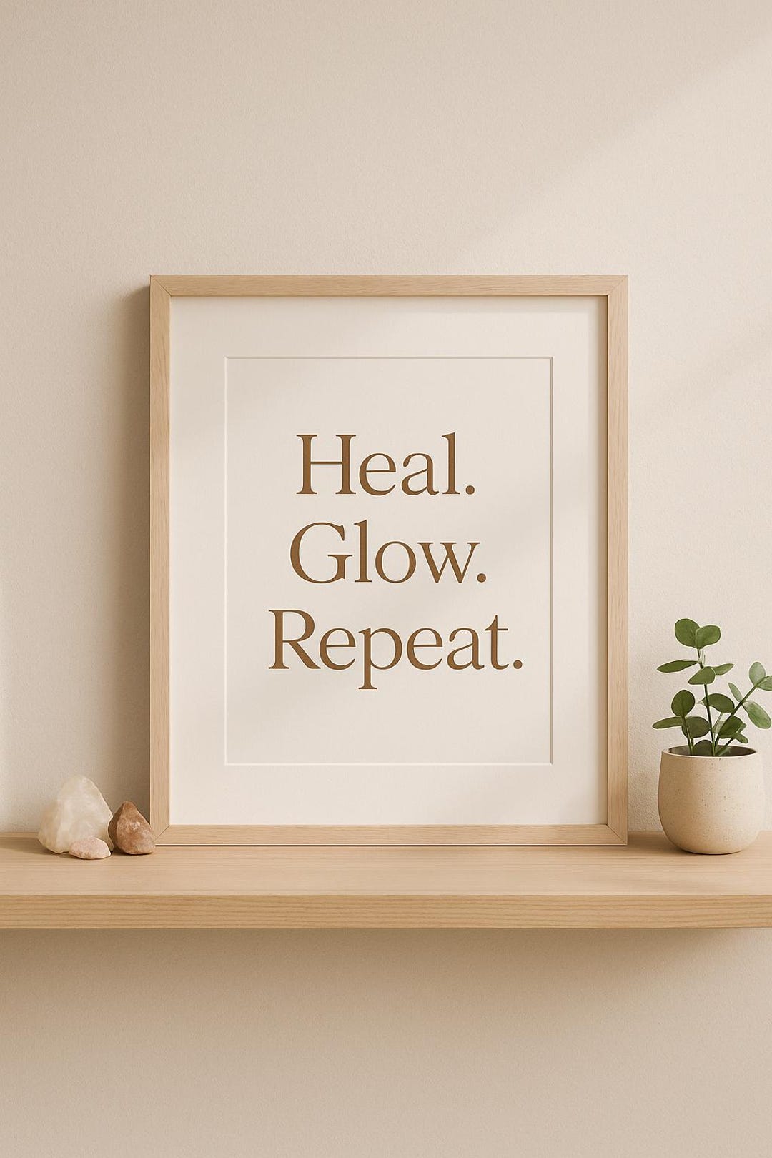 Heal. Glow. Repeat. – Viral Boho Affirmation Wall Art | Glow-up Digital ...