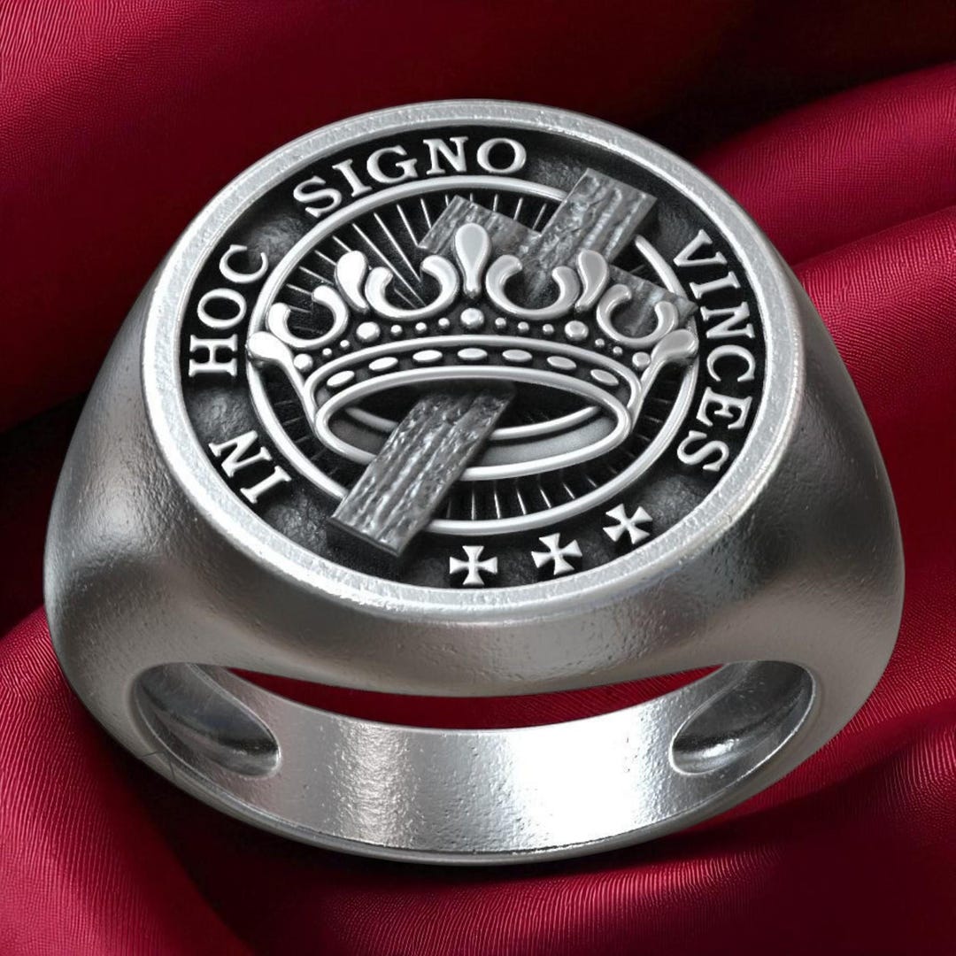 Crusader Templar Knight Ring, Handmade Masonic Signet Ring, in Hoc ...