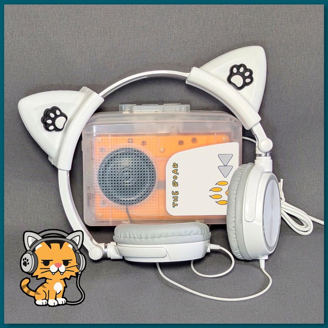 Portable Cassette Player and Cat Ear Headphones | Walkman Style – the ...