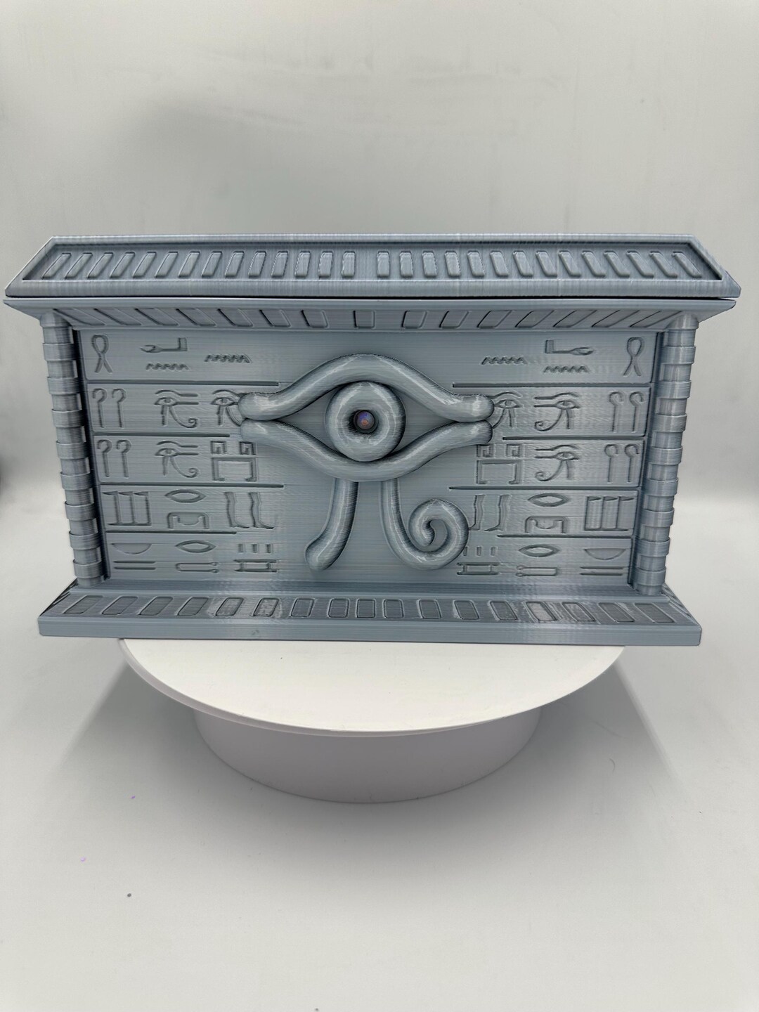 Silver Stash Box: Egyptian Eye of Horus Secret Storage, 3D Printed ...