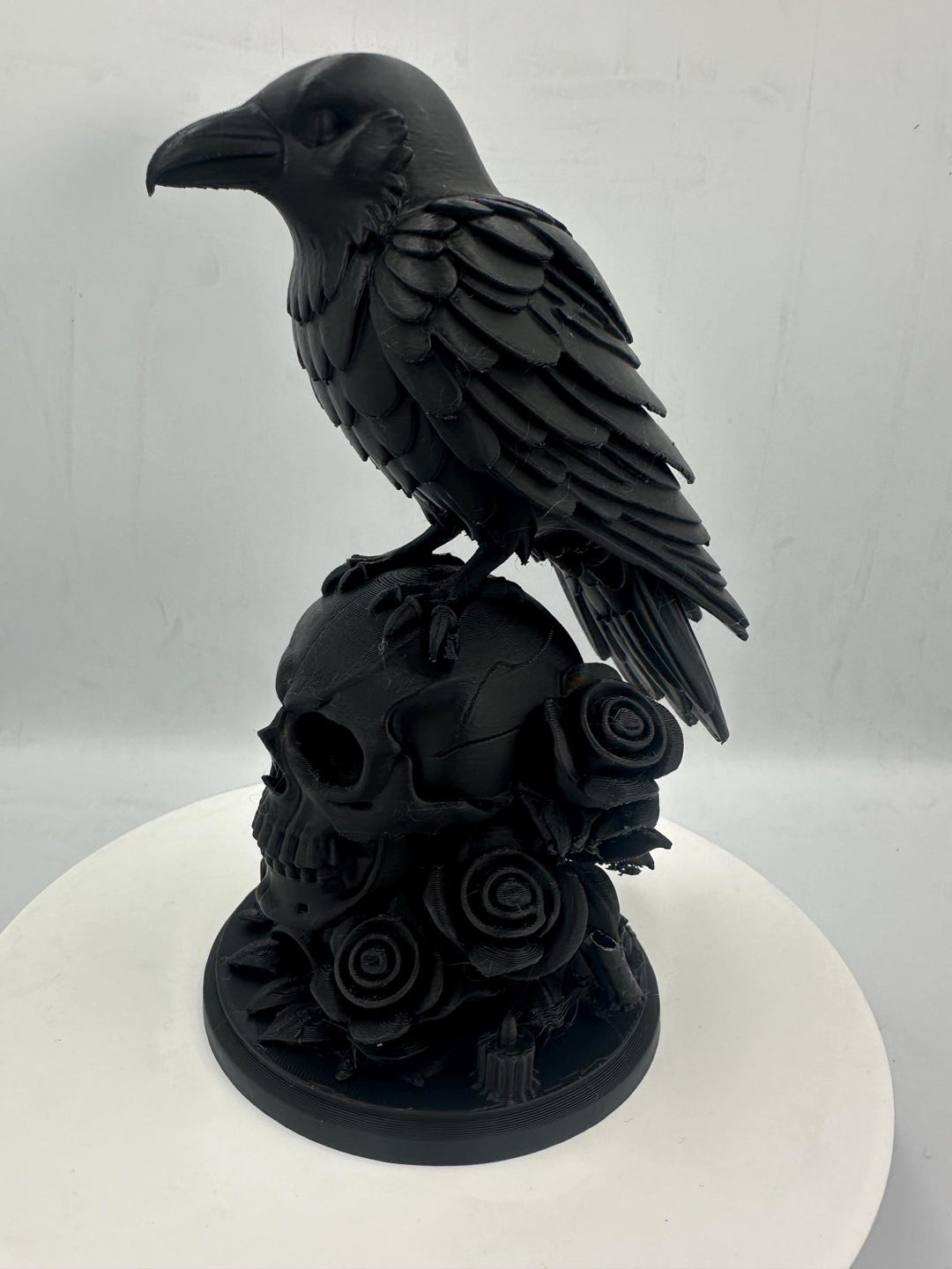 3D Printed Raven on Skull Figurine – Gothic Home Decor - Etsy