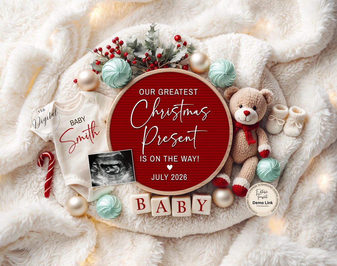 Christmas Pregnancy Announcement: Greatest Present, Baby Announcement ...