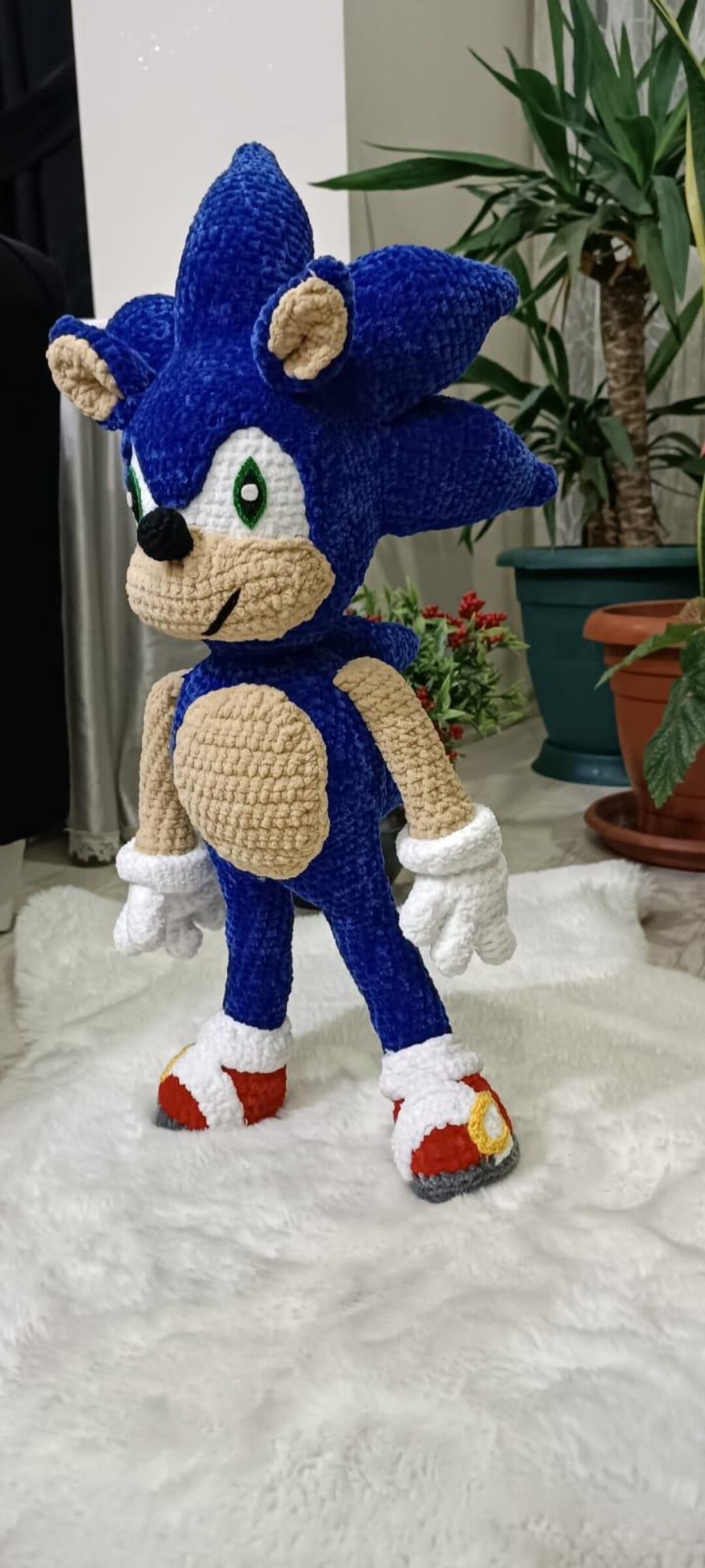 Crochet Sonic Amigurumi Plush - Handmade Sonic Toy, Crochet Video Game ...