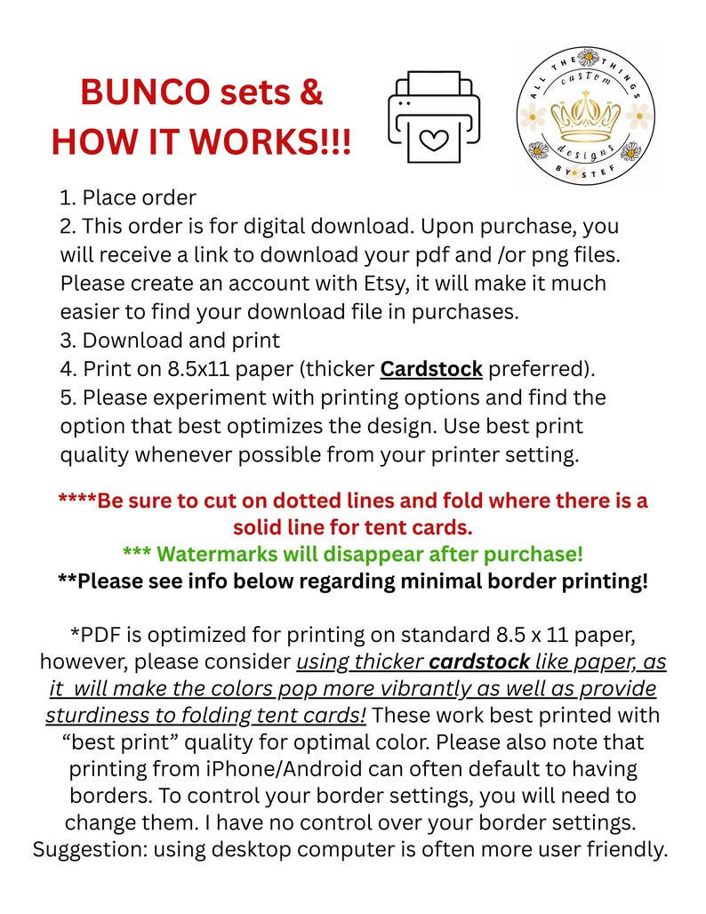 Fall Bunco Party Printable Set: Invitations, Scorecards, and More (PDF ...