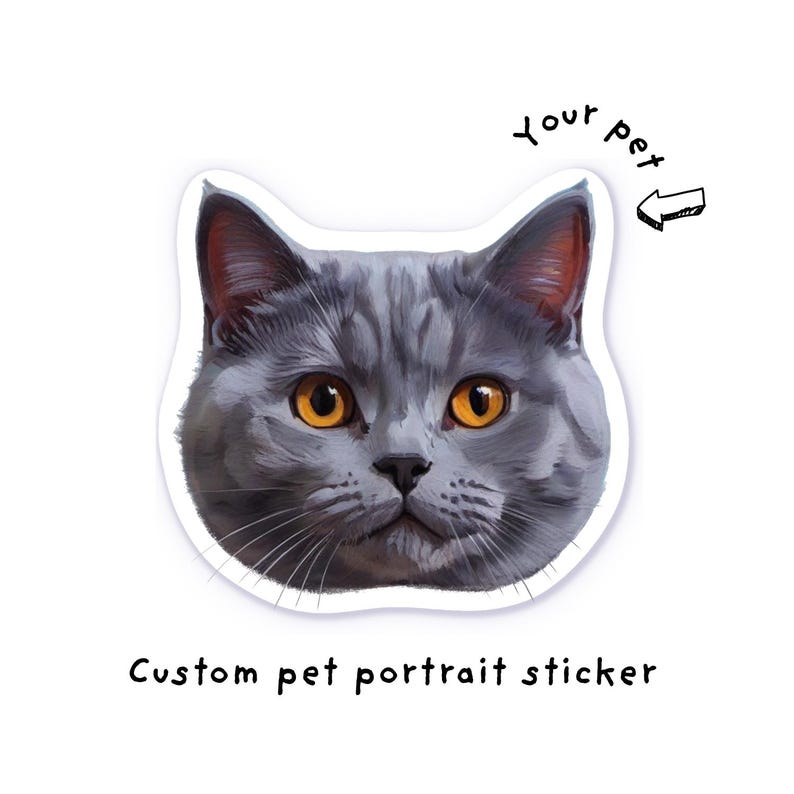 Customizable Pet Sticker, Waterproof Pet Sticker, Pet Photo Sticker ...