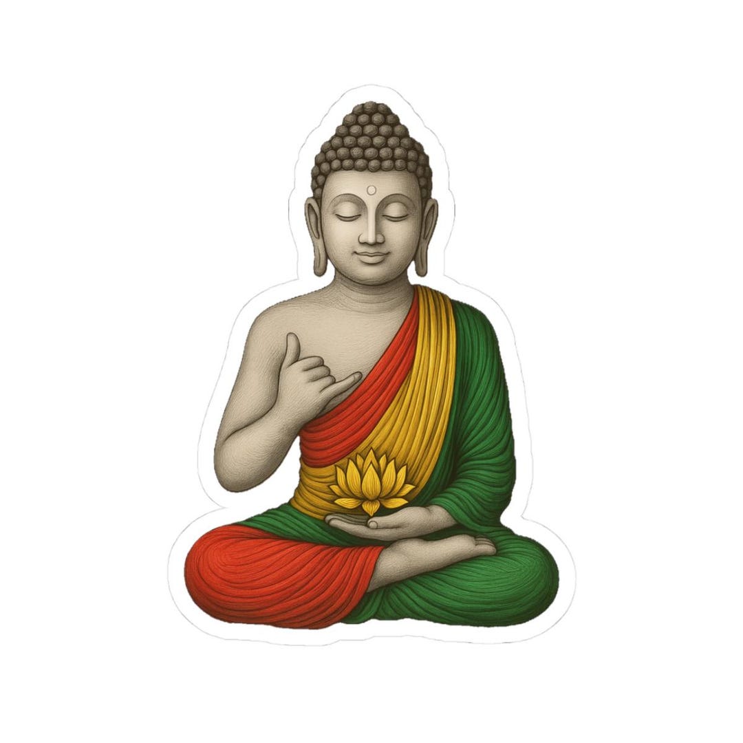 Rasta Buddha Sticker: Boho Design, Mellow Vibes - Etsy