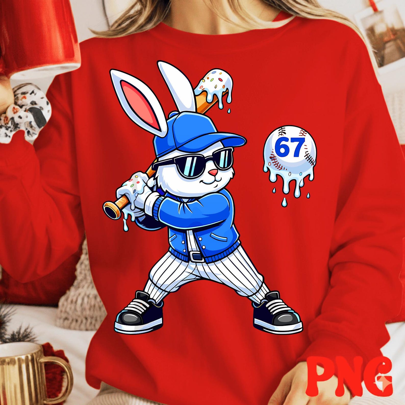 Funny Dripping Drip Baseball Rabbit Bunny Easter Men Boy Kid 67 Meme ...