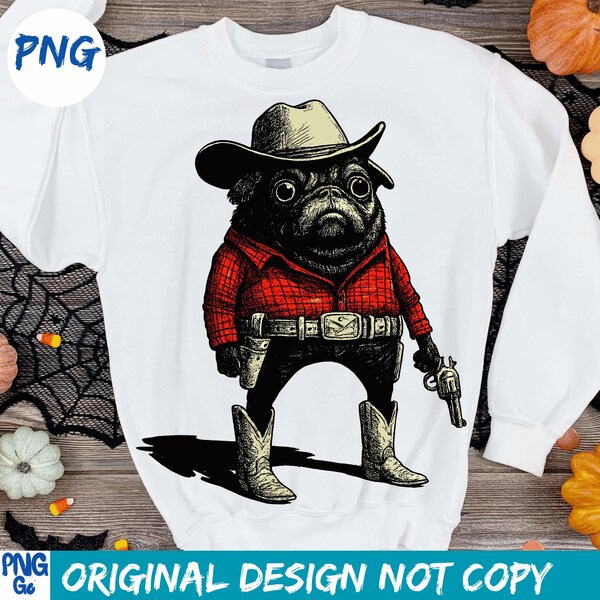 Cowboy Dog Pug - Etsy