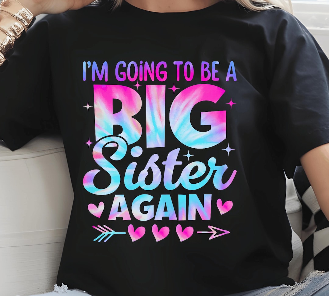 Big Sister Announcement PNG: Pastel Colors, Sublimation Design (digital ...