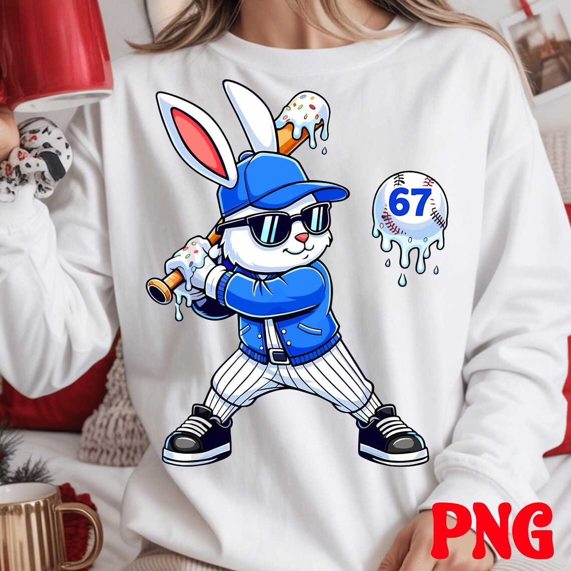 Funny Dripping Drip Baseball Rabbit Bunny Easter Men Boy Kid 67 Meme ...