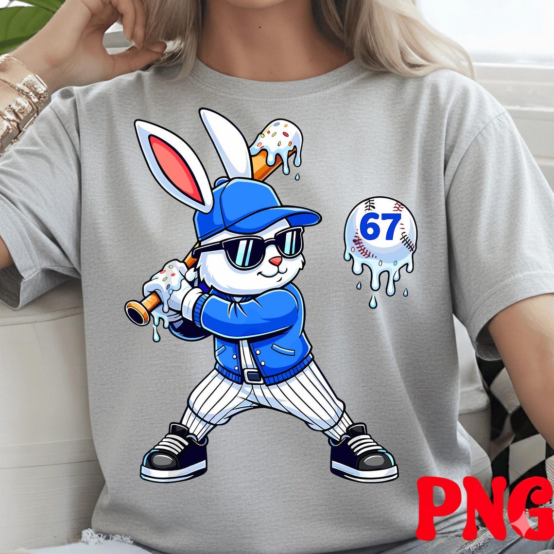 Funny Dripping Drip Baseball Rabbit Bunny Easter Men Boy Kid 67 Meme ...