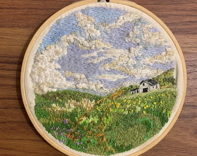 Original One of A Kind Hand Embroidered Thread Painting 6 Inch Hoop ...