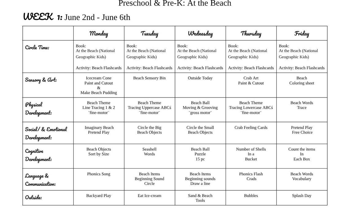 June Lesson Plan - Etsy