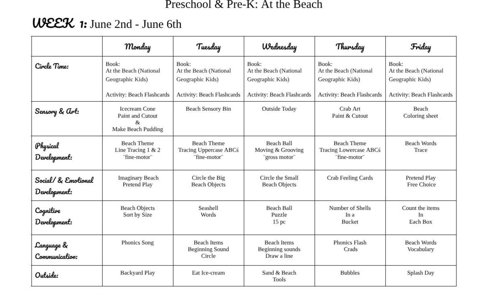 June Lesson Plan - Etsy