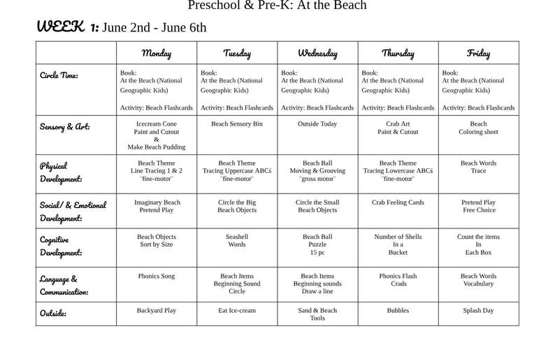 June Lesson Plan - Etsy