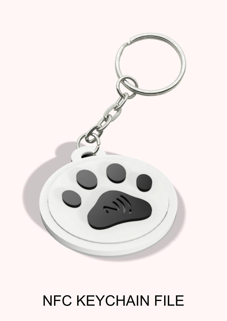 NFC Dog Paw Keychain STL File for 3D Printing - Etsy