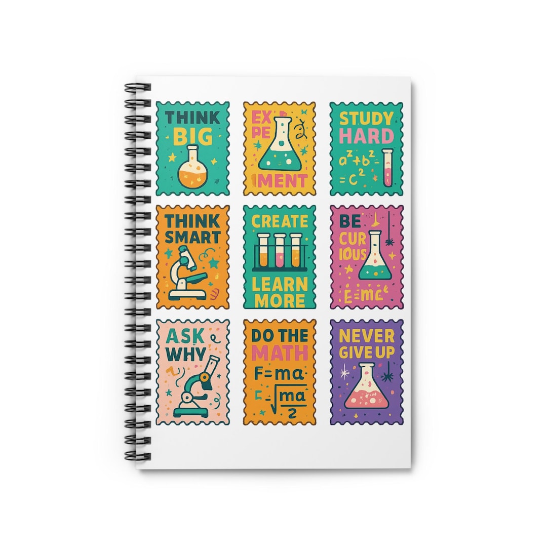 STEM Spiral Notebook, Science Teacher Gift, 6x8 (118 Ruled Pages) - Etsy