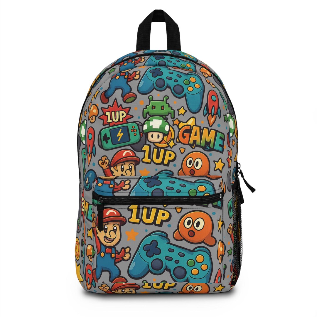Classic Video Game Backpack for Kids, School Bag, Retro Gaming Art ...