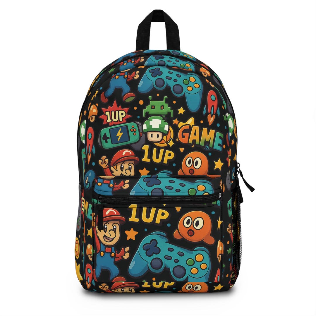 Retro Video Game Backpack: Classic Gamer Style School Bag - Etsy