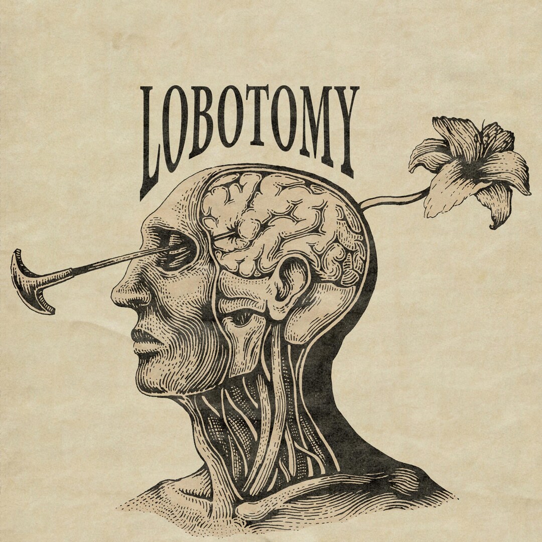 Lobotomy – Vintage Occult Ink Drawing, Hand-drawn Dark Line Art for ...