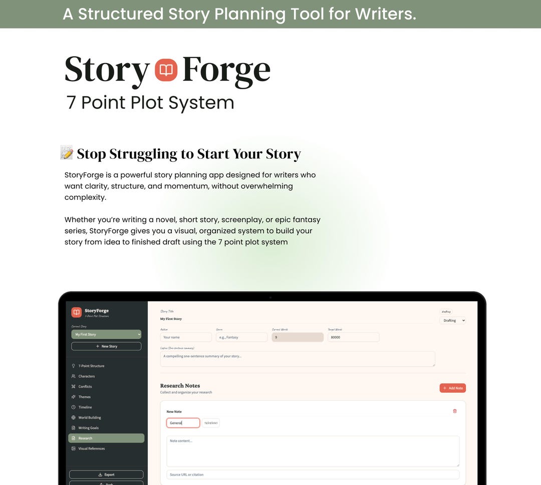 7 Point Plot Structure: Story Forge | Fictional Storytelling | World ...