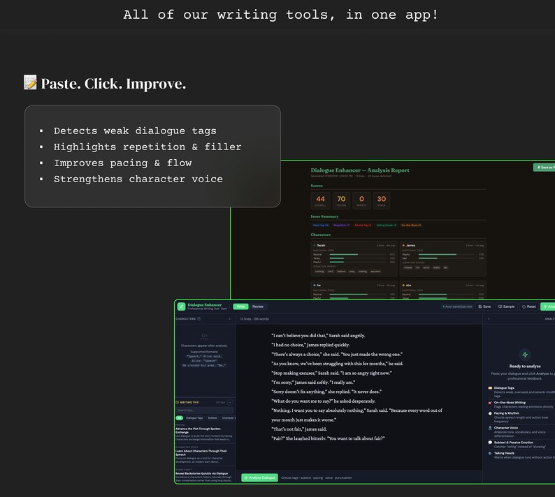 Prose App Writing Tips: Dialogue PWA Template for Writers - Etsy UK