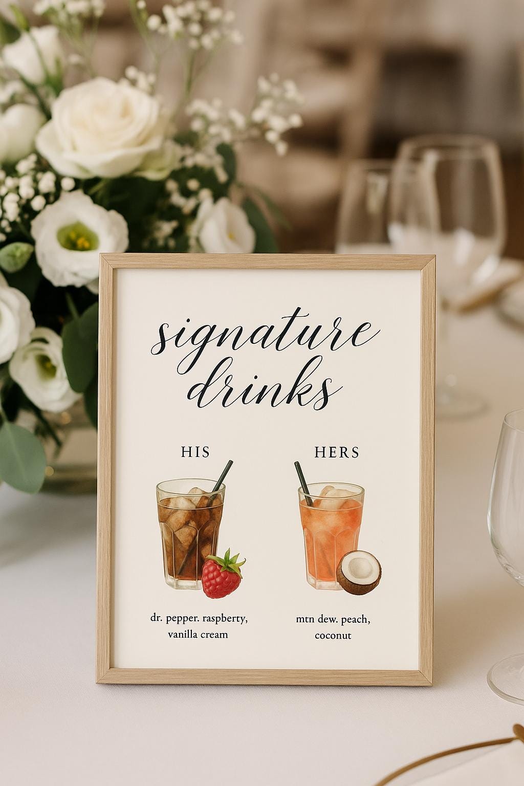 Watercolor Mocktail Sign Template: Customizable Drink Menu (canva ...