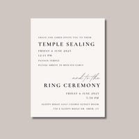 LDS Temple Sealing Card: Floral Wedding Invitation Insert (canva ...