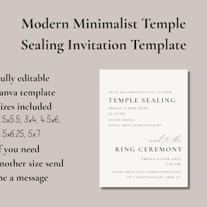 LDS Temple Sealing & Ring Ceremony Insert - Modern Minimalist ...