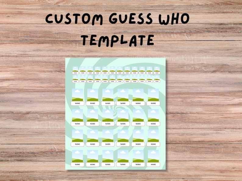 Editable Guess Who Game Template Canva Custom Photo & Name Family Game ...