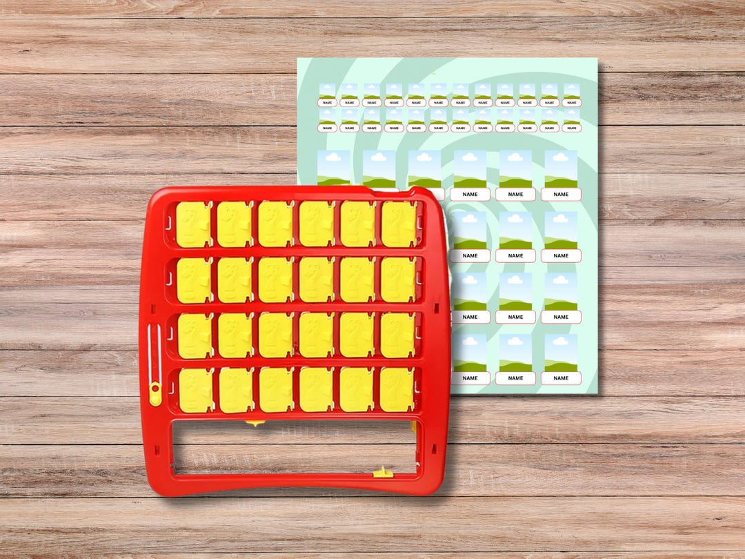 Editable Guess Who Game Template Canva Custom Photo & Name Family Game ...