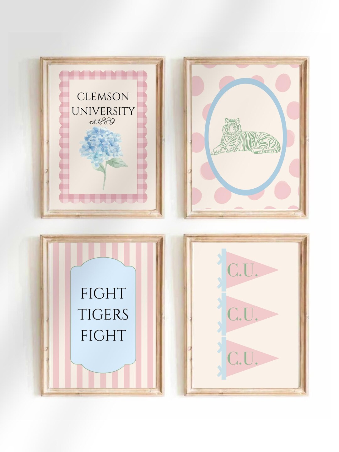 Cute Clemson South Carolina Digital Poster/ Preppy University Wall Art ...