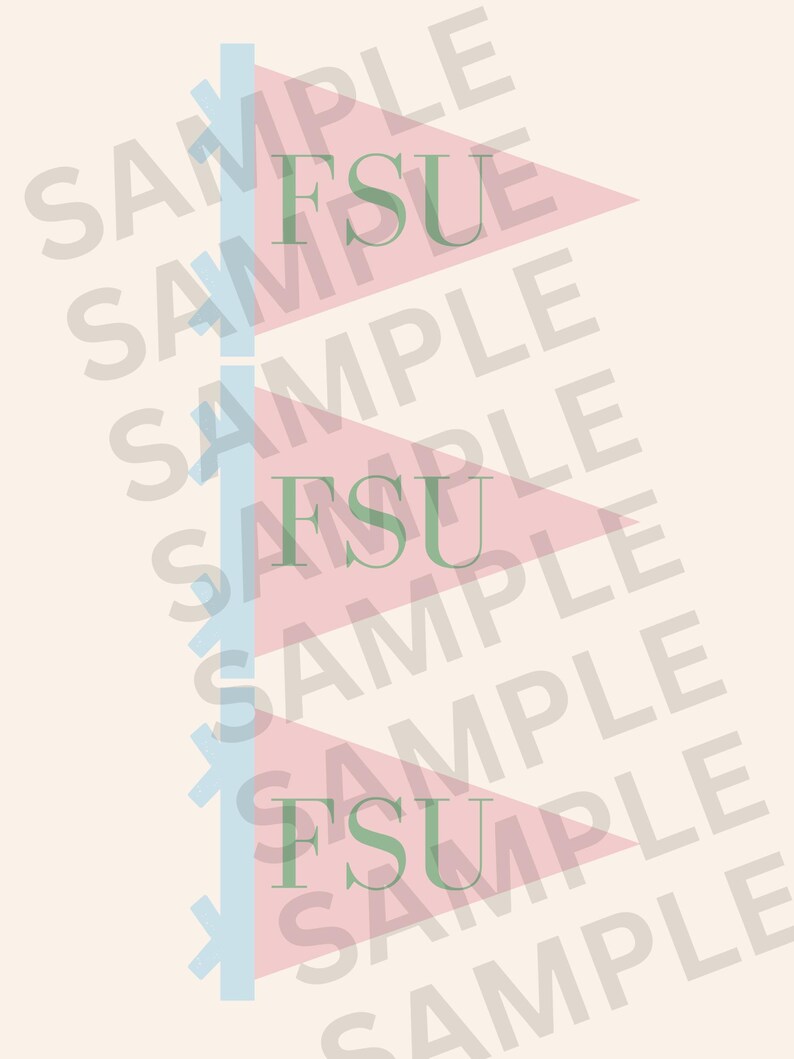 Cute FSU Digital Poster/ Preppy Florida State University Prints ...