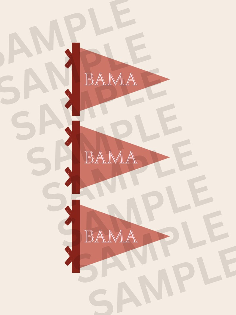 University of Alabama Dorm Decor Wall Art/ Bama Digital Poster/ Country ...
