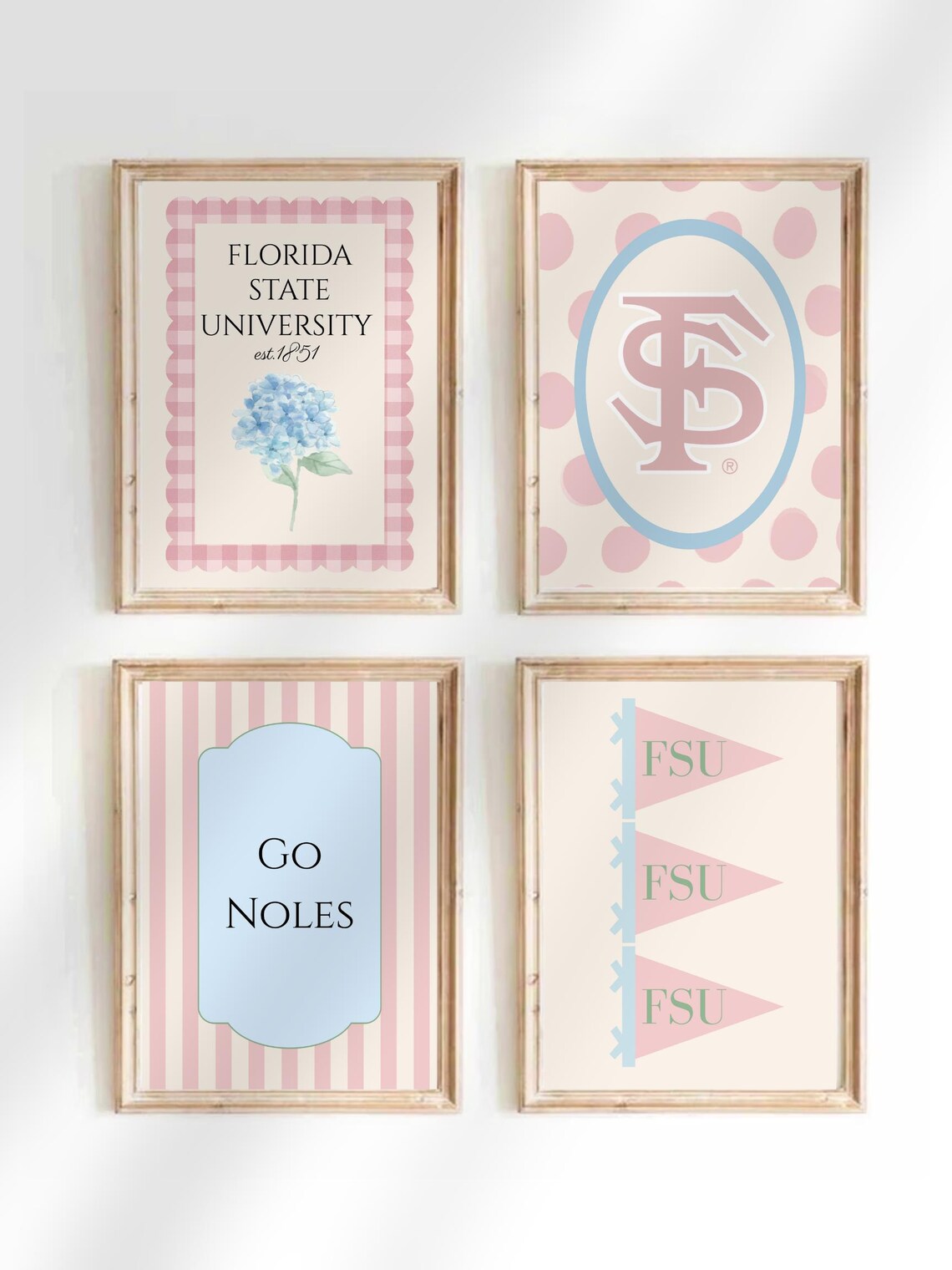 Cute FSU Digital Poster/ Preppy Florida State University Prints ...
