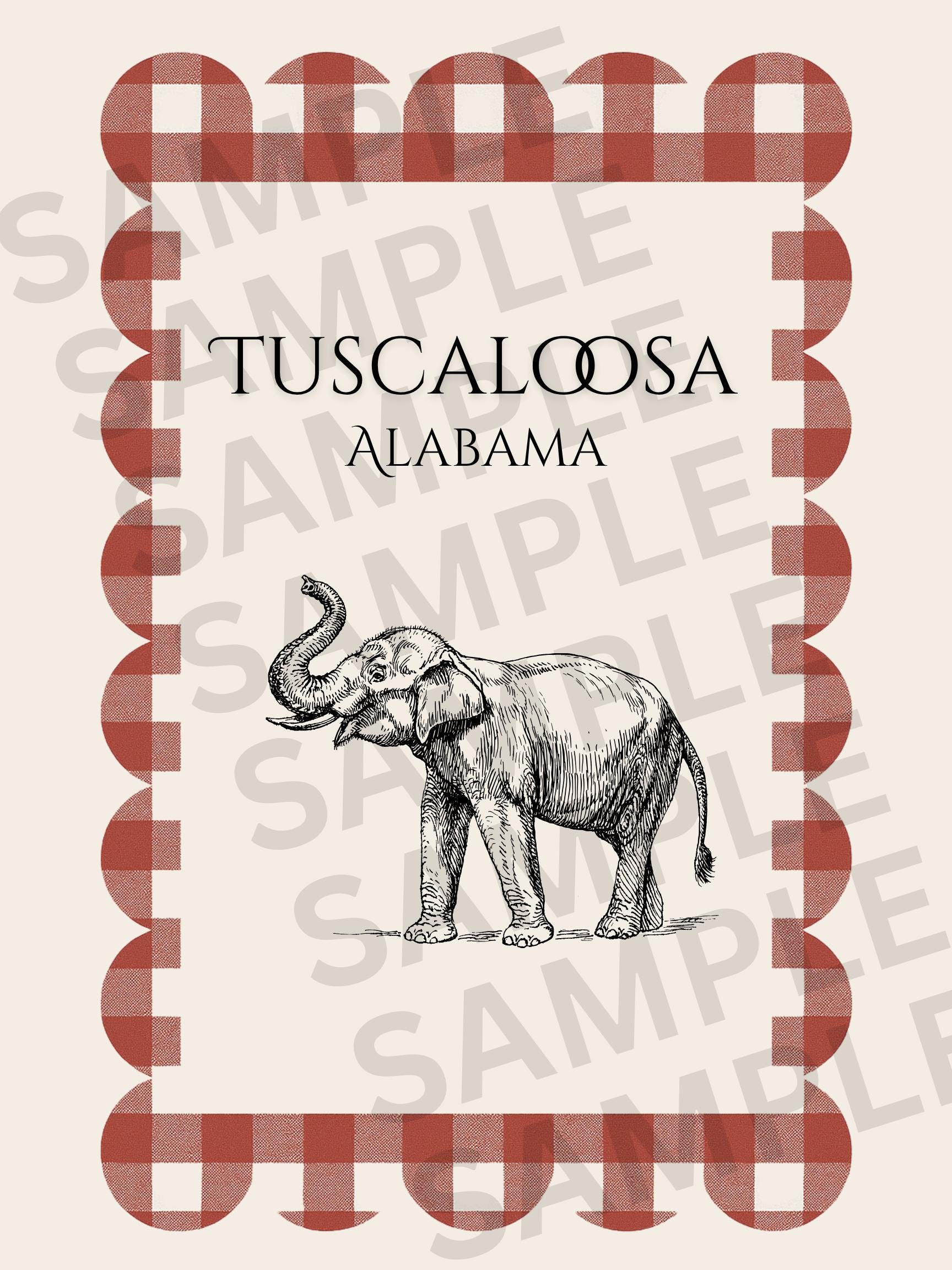 University of Alabama Dorm Decor Wall Art/ Bama Digital Poster/ Country ...