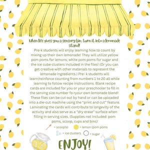 Lemonade Stand Sensory Bin - Digital Files - Etsy
