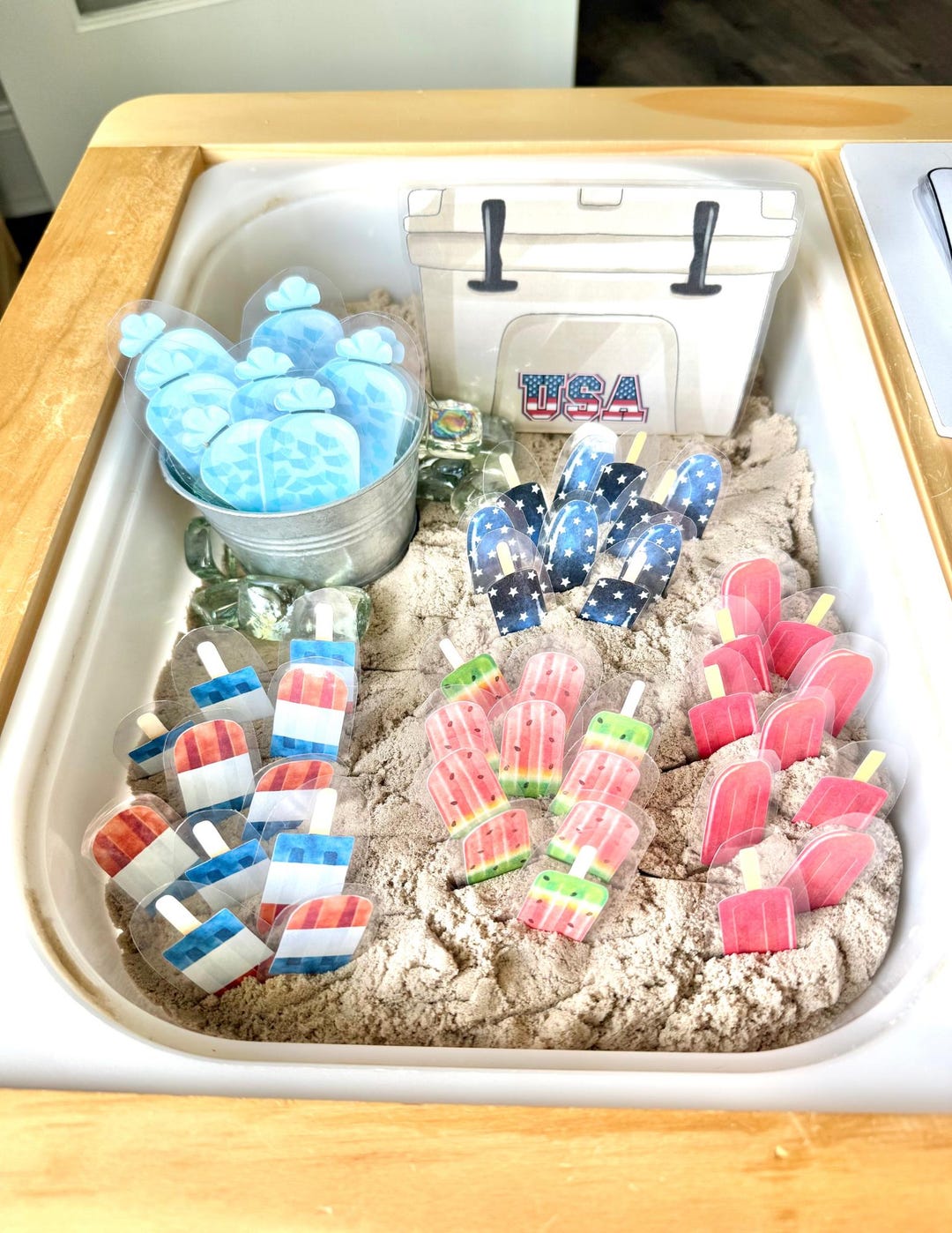 Patriotic Popsicle Sensory Bin - Digital Files - Etsy
