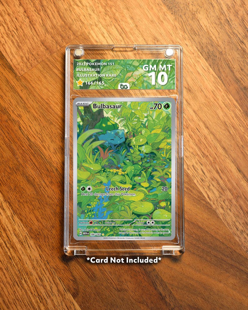 Bulbasaur 151 Extended Frame Pokémon Graded Case | Custom Slab Display ...