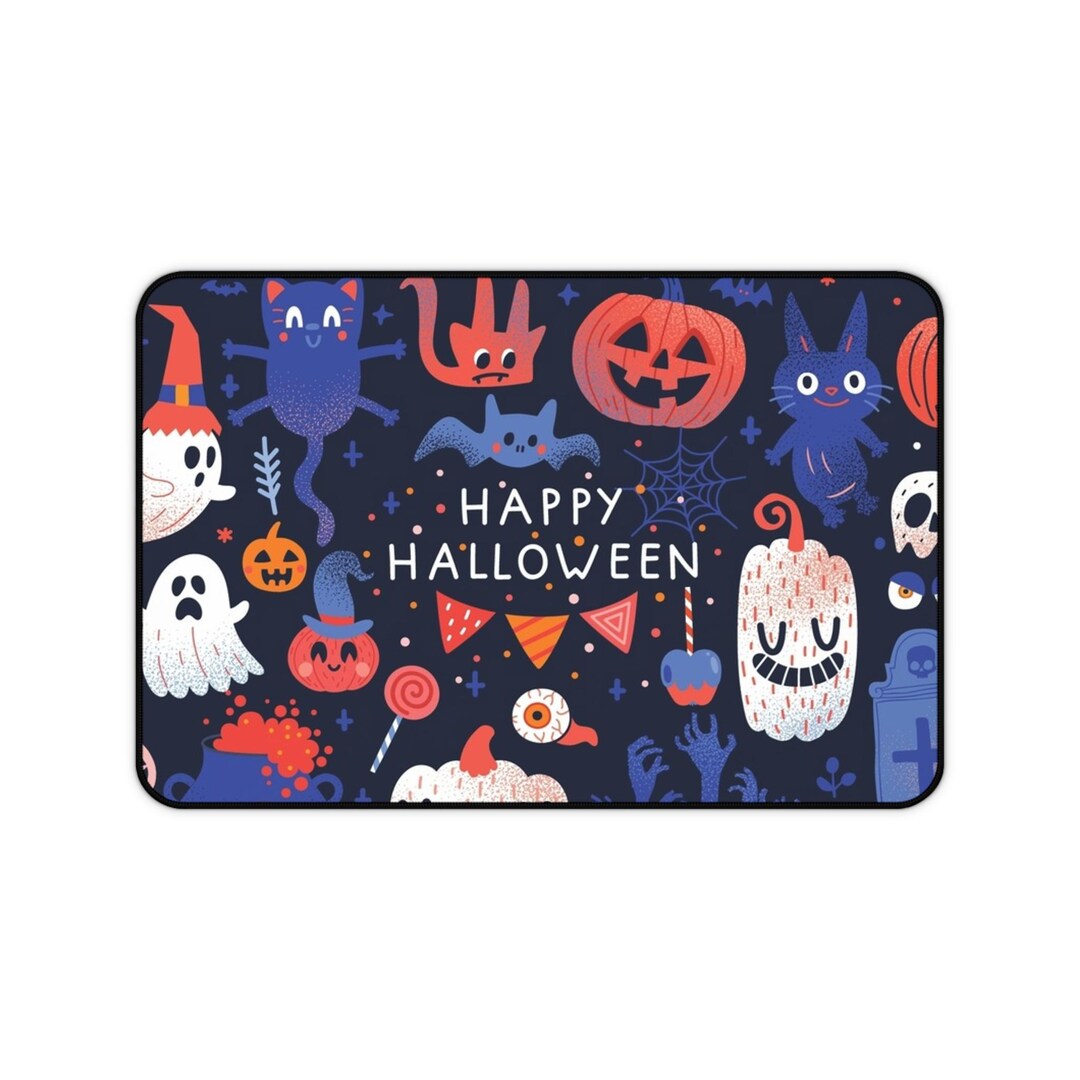 Halloween Desk Mat: Spooky Ghosts & Pumpkins Office Decor - Etsy