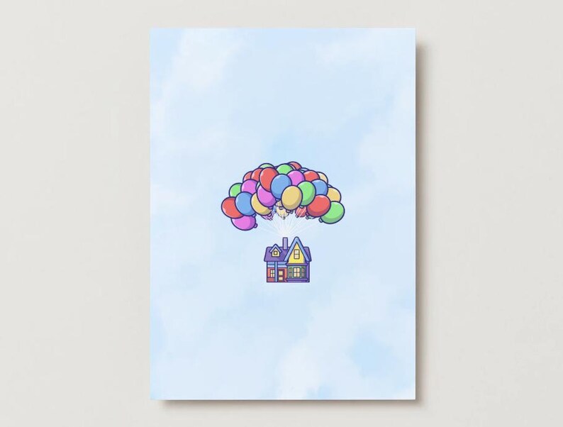Up Birthday Invitation, Pixar up Birthday, Kids Balloon Birthday Invite ...