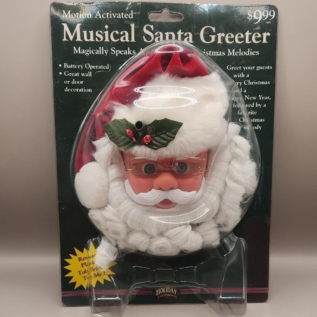 Vintage Motion Activated Musical Santa Greeter Christmas Decoration - Etsy