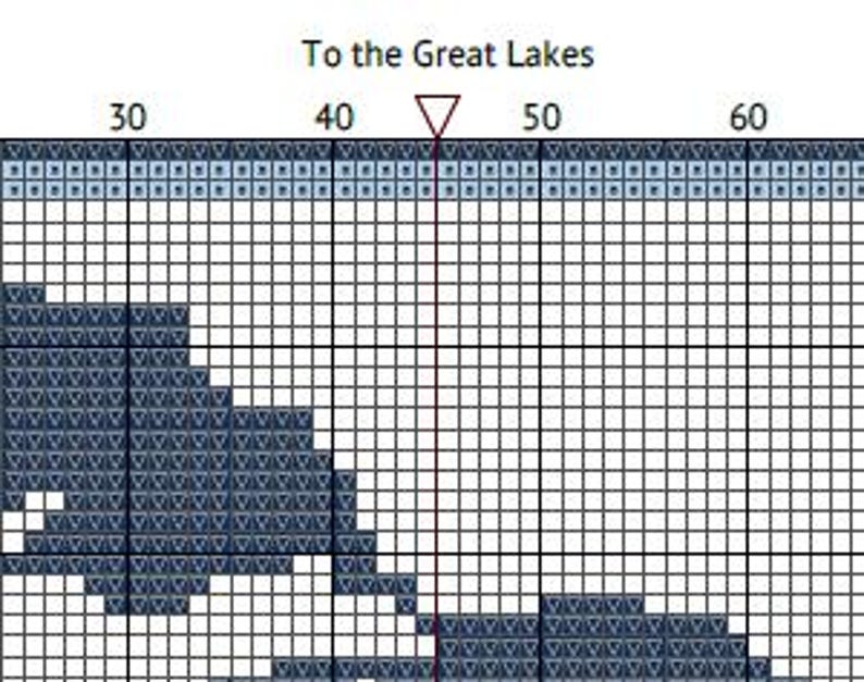 Great Lakes Cross Stitch Pattern - Blue Coastal Decor (PDF Pattern) - Etsy