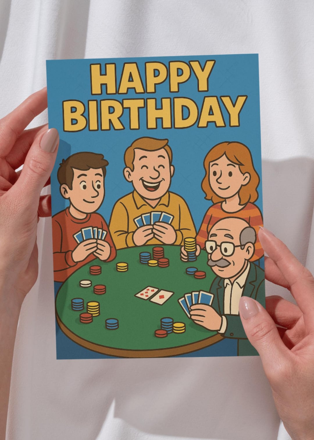 Digital Poker Birthday Card - Printable Game Night Greeting - DIY ...