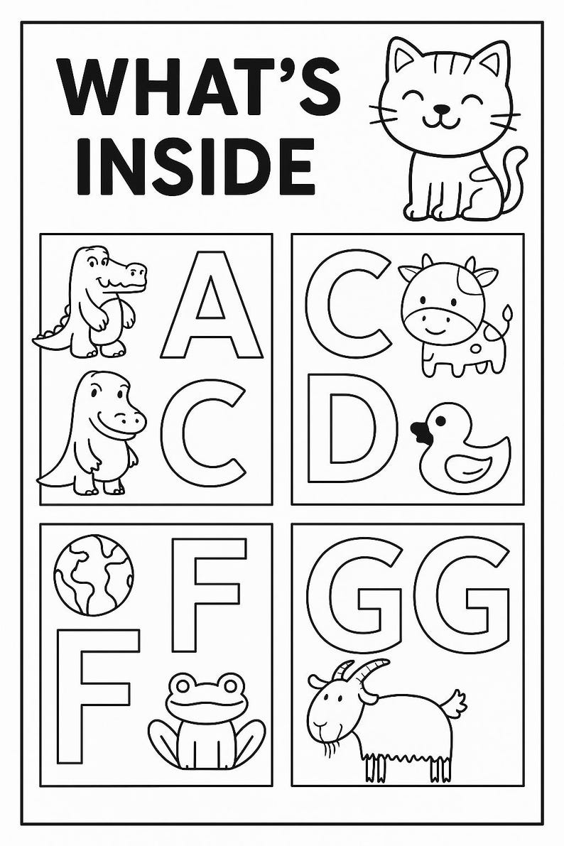 Alphabet Coloring Book • A-Z Letter Hunt, Preschool Printable (PDF) - Etsy