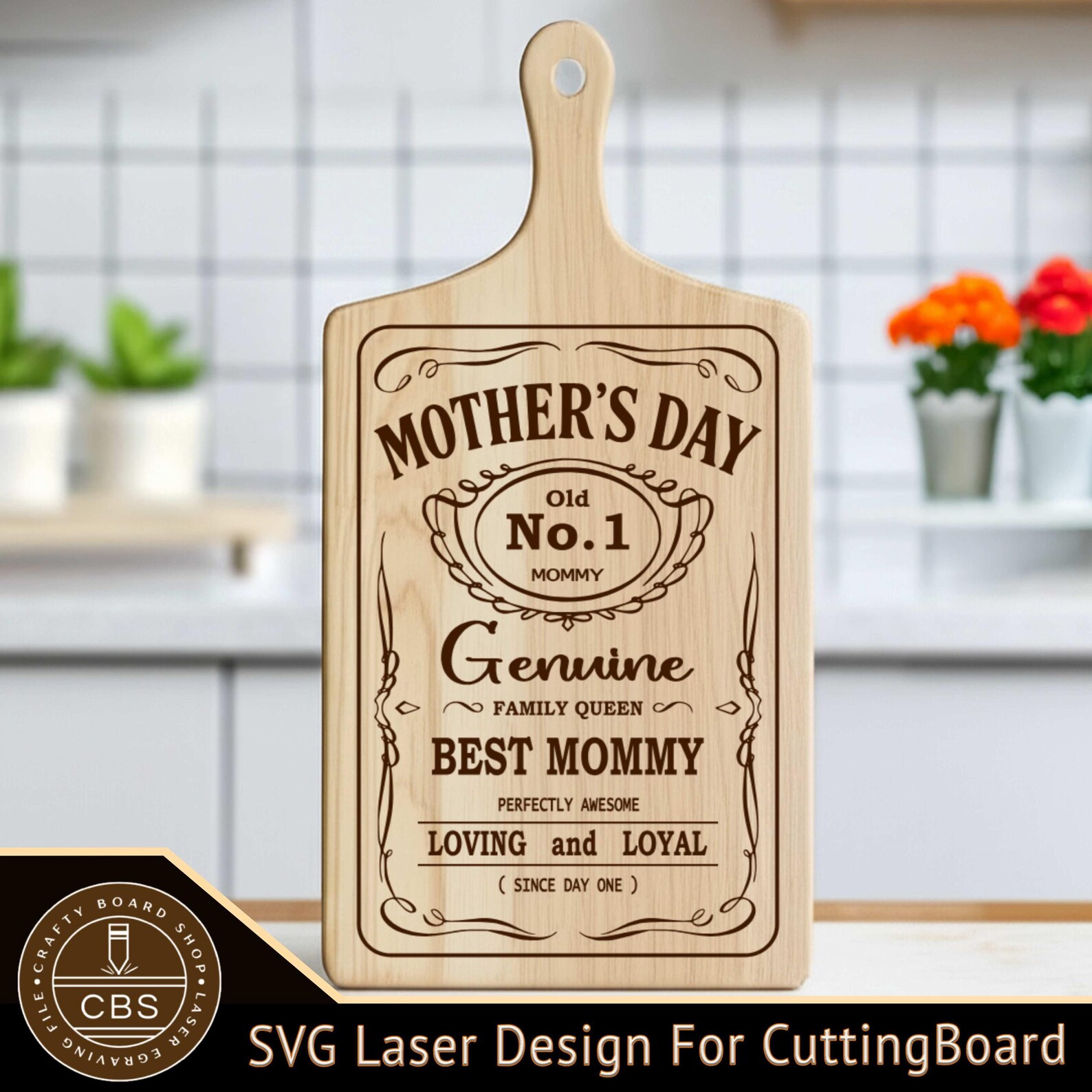 Mother's Day Cutting Board SVG File, Mother's Day Charcuterie Board for ...