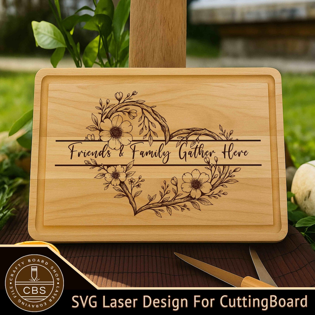 Friends Cutting Board SVG File: Laser Engraving Design (digital ...