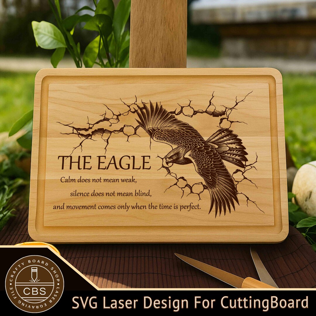 Eagle Cutting Board SVG File: Laser Engraving Design (digital Download ...