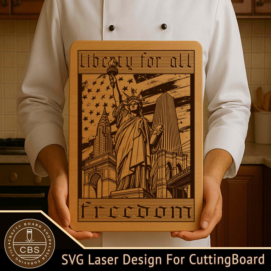 Freedom Cutting Board SVG File: Laser Engraving Design (SVG + PNG) - Etsy